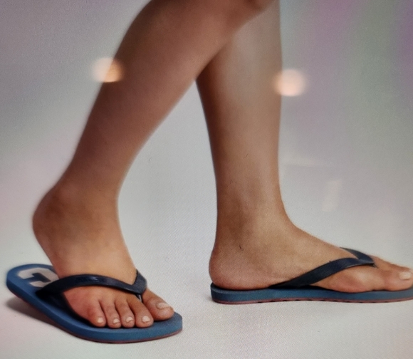 Coach | Shoes | Coach Zak Varsity Flip Flop In Denim Blue Red | Poshmark